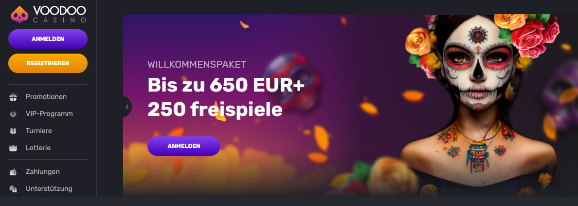 Voodoo Casino Test 2024 » Bis 650€ Bonus + 250 Freispiele