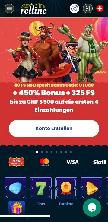 Rollino Casino Juni 2024: 80 FS No Deposit Bonus!